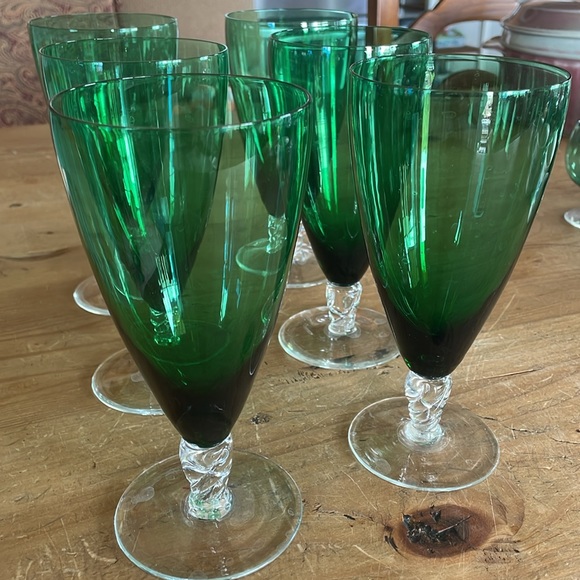 Vintage Dining Six Beautiful Stemmed Glasses Vintage Poshmark